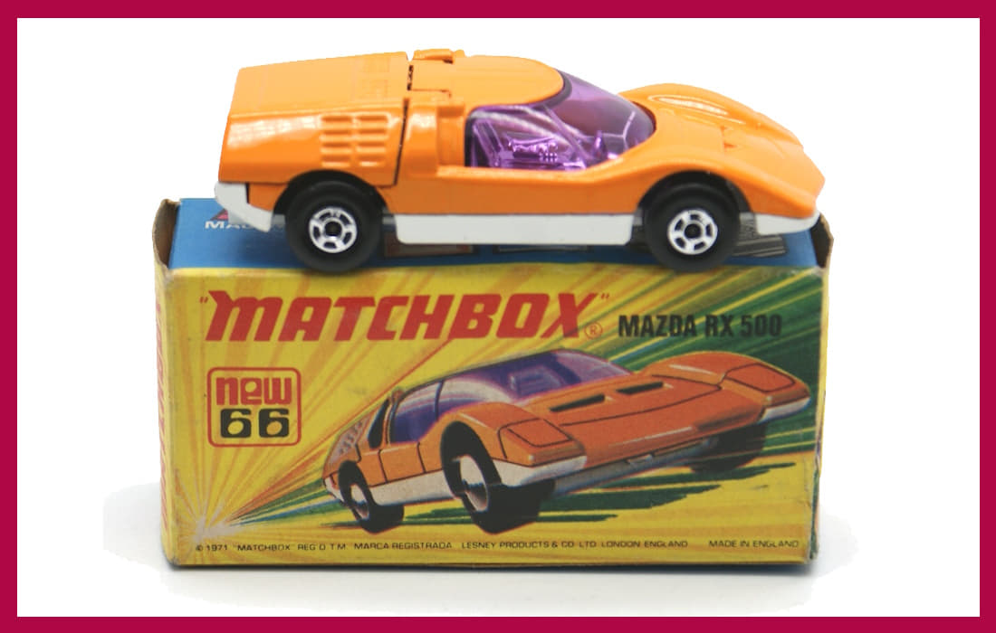 MATCHBOX SUPERFAST: 66B - MAZDA RX500 - ORANGE/WHITE - NEAR MINT - BOX I1