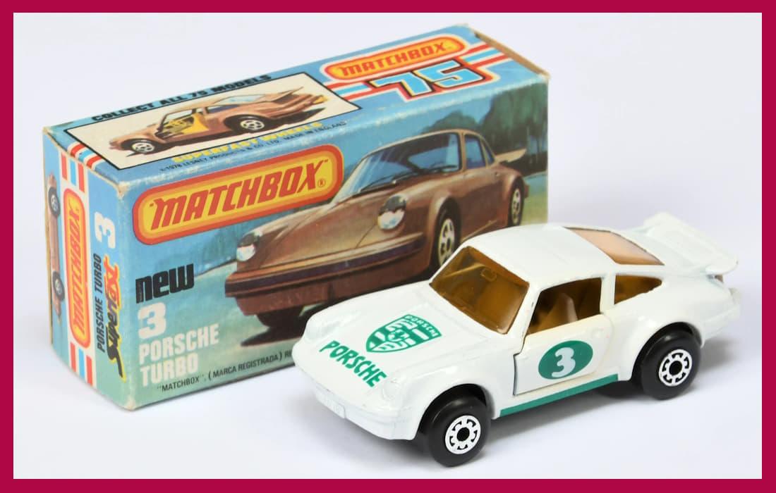 MATCHBOX SUPERFAST: 03C - PORSCHE TURBO - WHITE - GREEN LOGO - NEAR ...